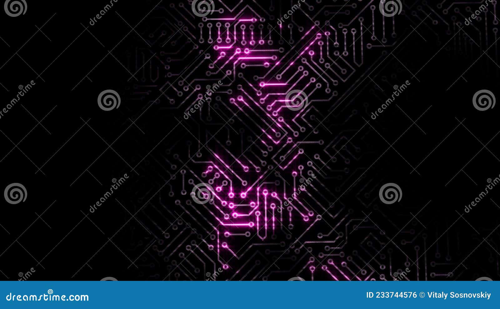 3D Rendering of an Electrical Pulse Passing through the Circuits of a ...