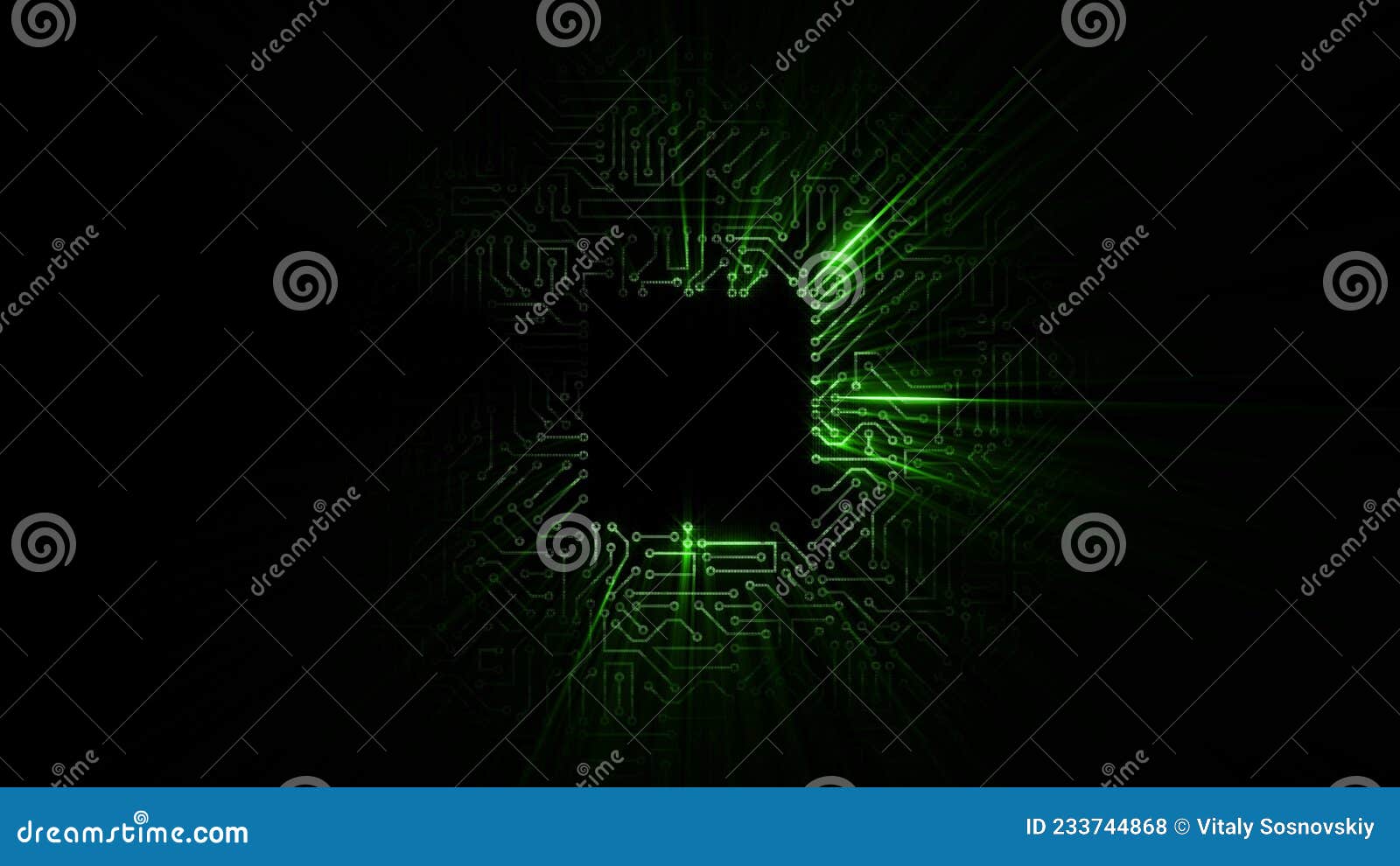 3D Rendering of an Electrical Pulse Passing through the Circuits of a ...
