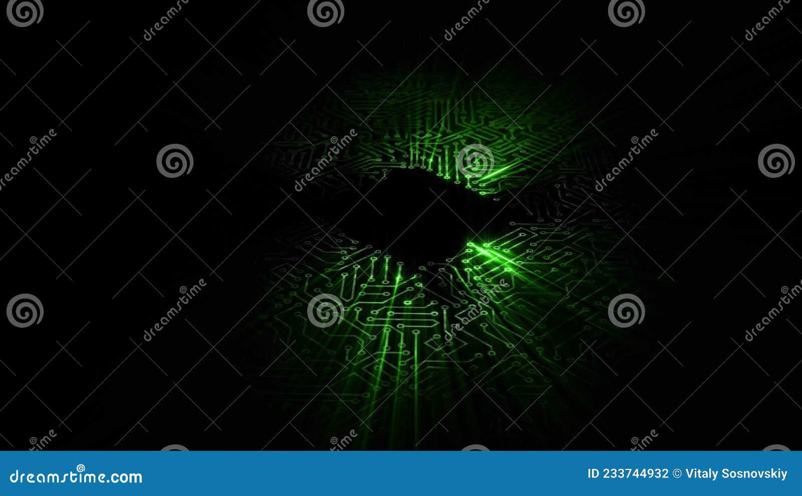 3D Rendering of an Electrical Pulse Passing through the Circuits of a ...