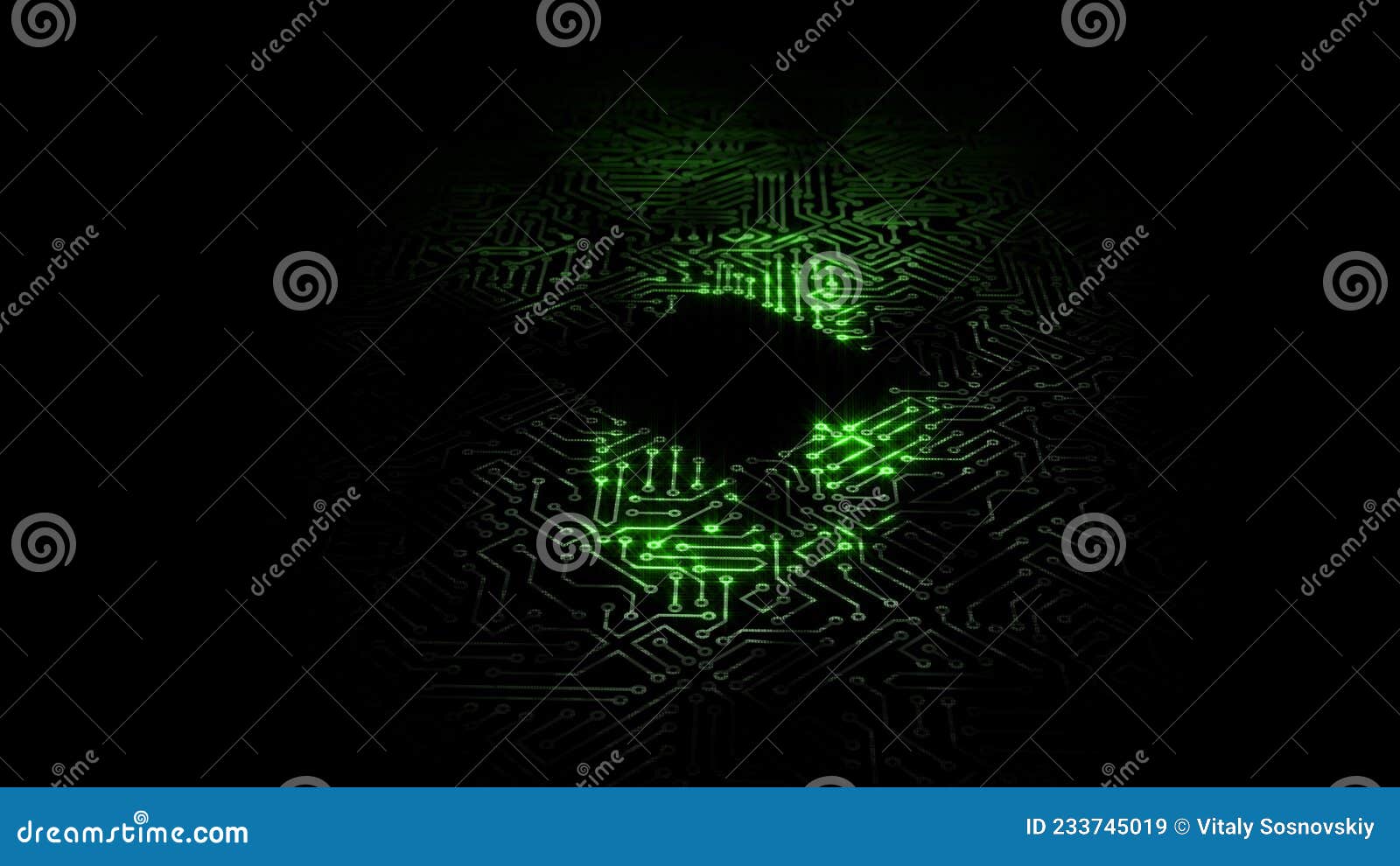 3D Rendering of an Electrical Pulse Passing through the Circuits of a ...