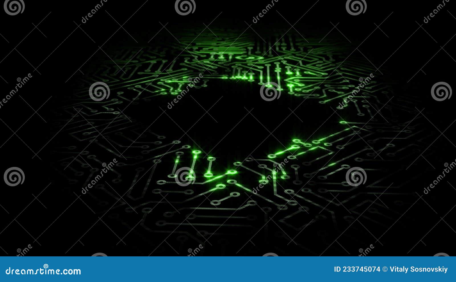 3D Rendering of an Electrical Pulse Passing through the Circuits of a ...