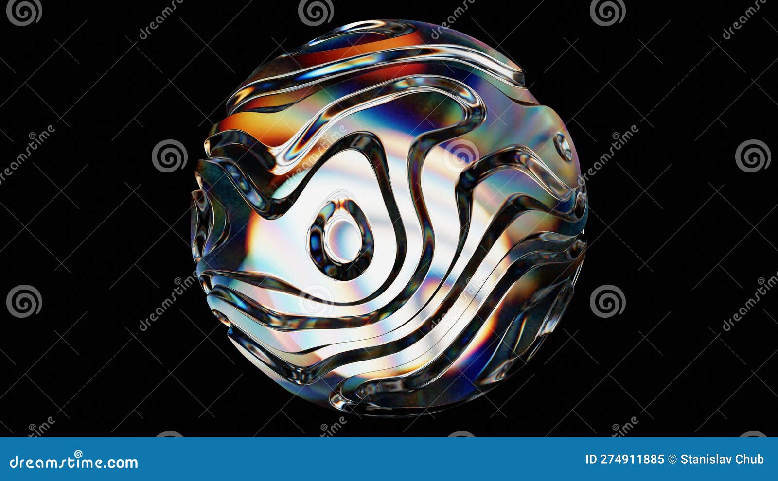 3d Rendering of an Elegant Abstract Transparent Sphere with a Wavy ...