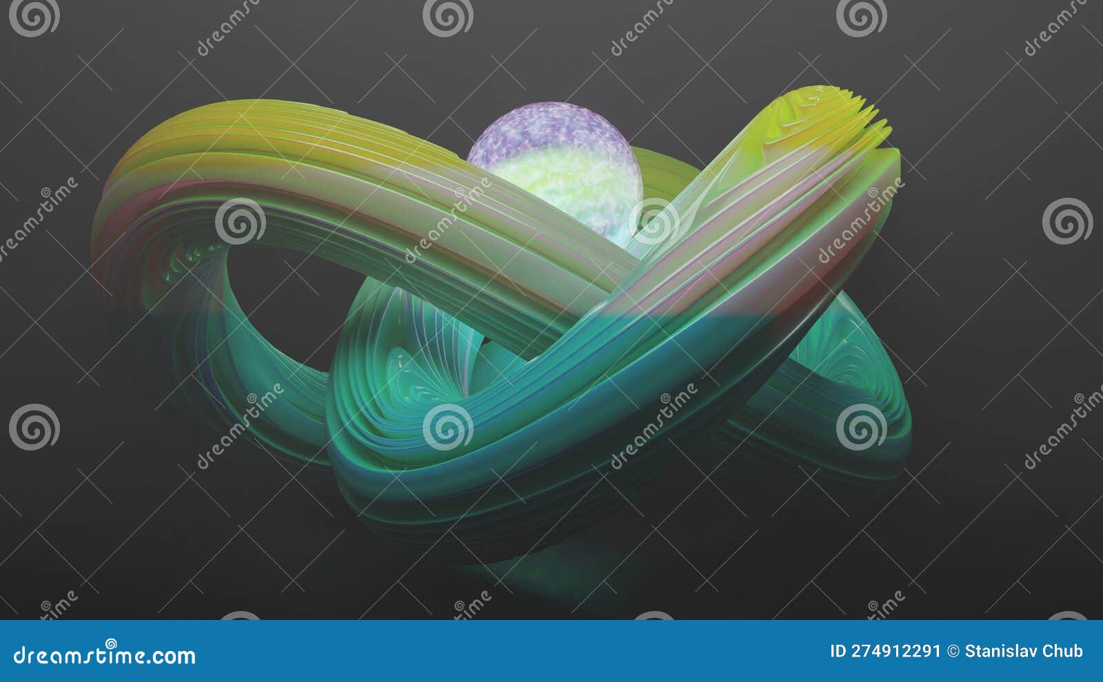 3d Rendering of an Elegant Node. the Torus is Curved Several Times with ...