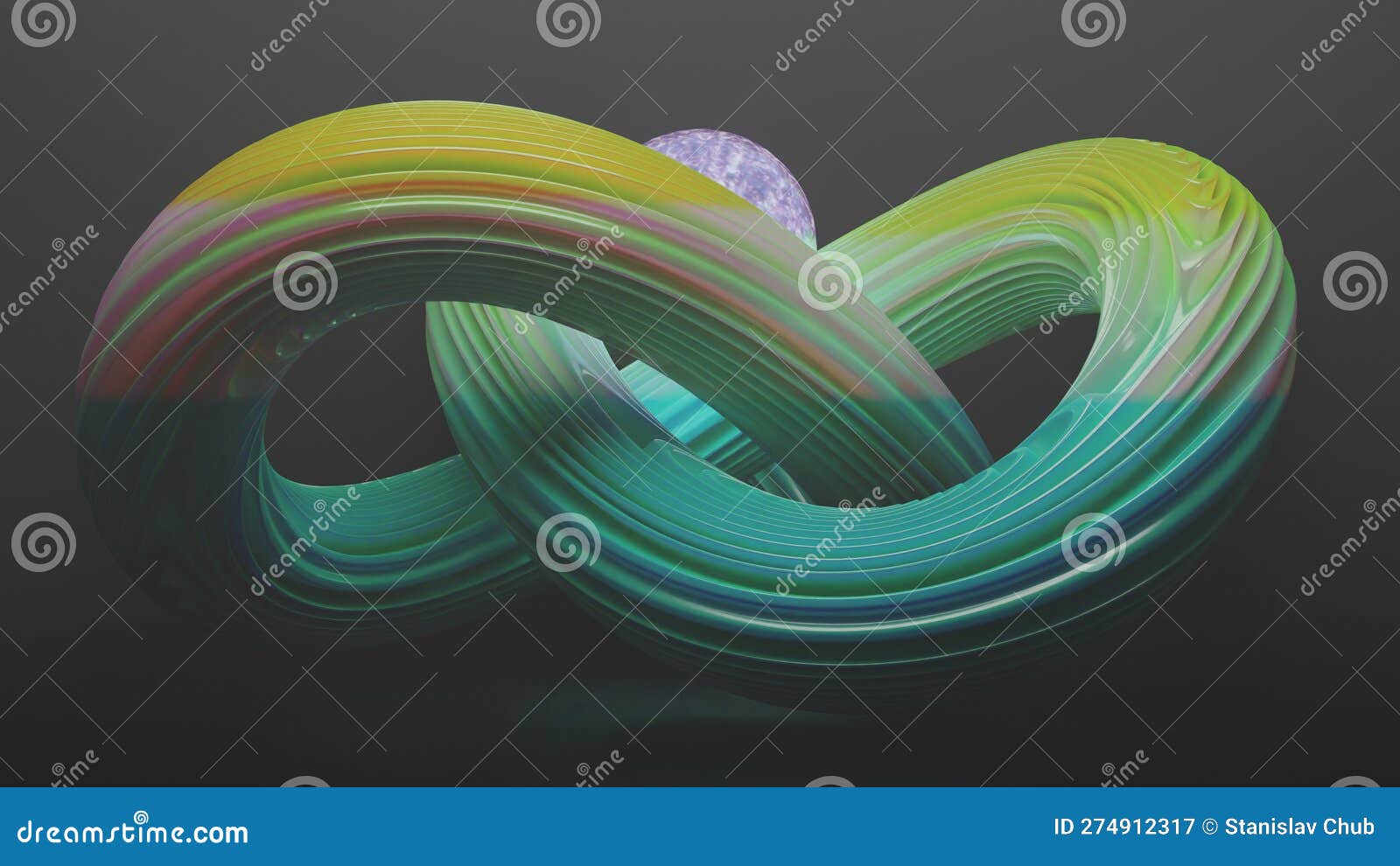 3d Rendering of an Elegant Node. the Torus is Curved Several Times with ...