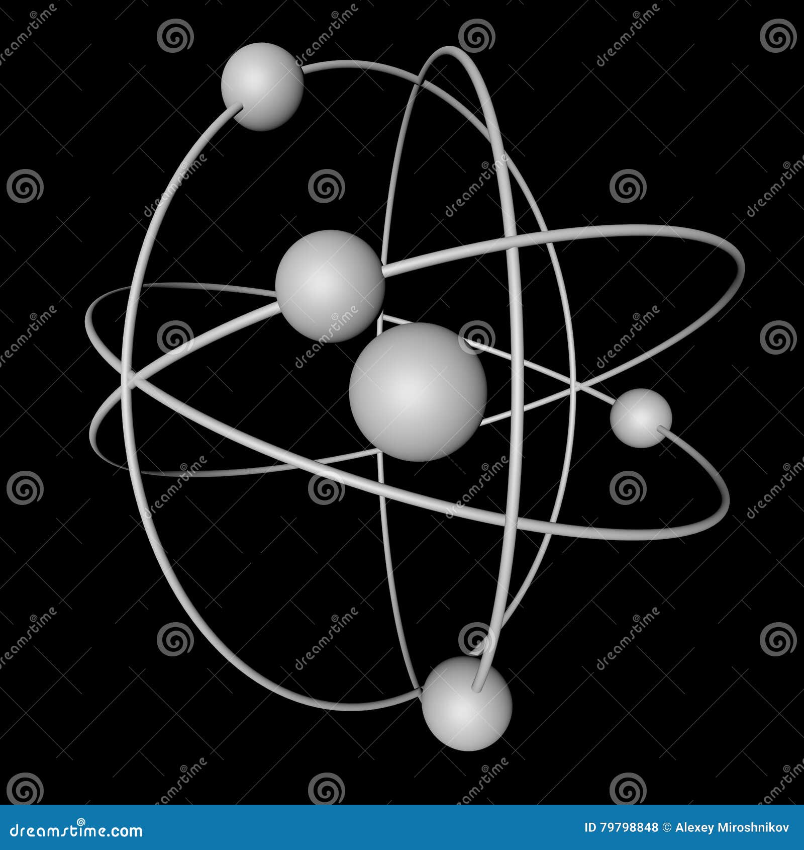 3d Rendering. Elementary Particles, Atoms. Stock Illustration ...