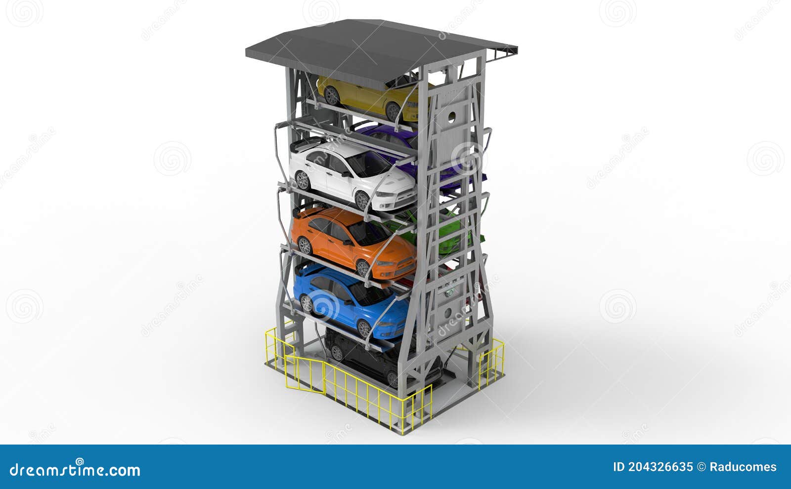 3D Rendering - Elevated Modern Parking Stock Illustration ...