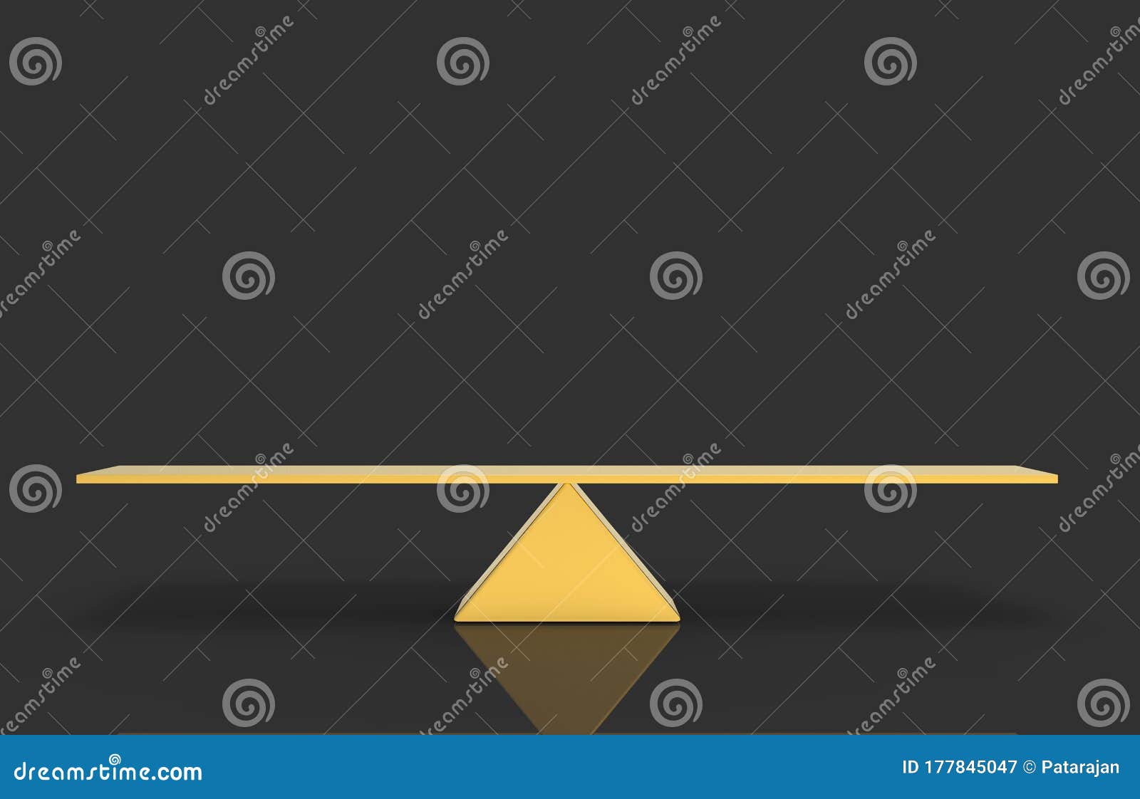 3d Rendering. Empty Blank Golden Triangle Balance Scale with Clipping ...