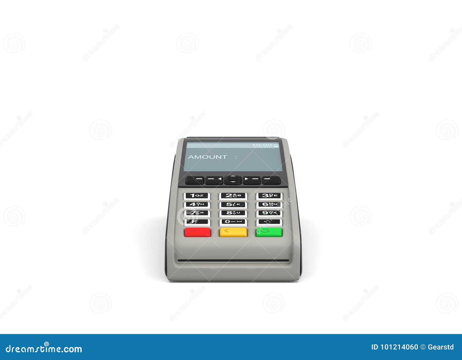 3d Rendering Of An Empty Card Payment Terminal In Side View Isolated On ...
