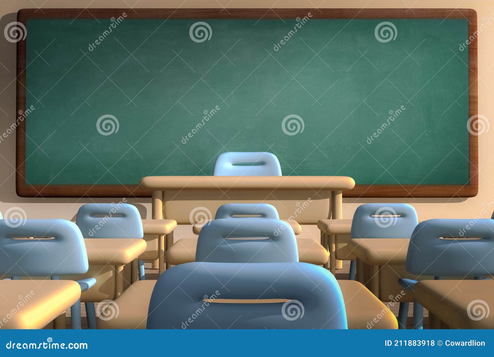 3D Rendering of an Empty Class Room View from the Back Side Stock ...