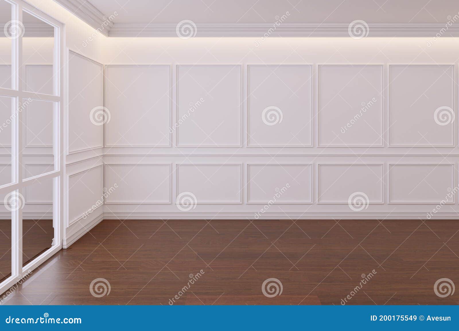 3d Rendering of Empty Classic Style Room Stock Illustration ...