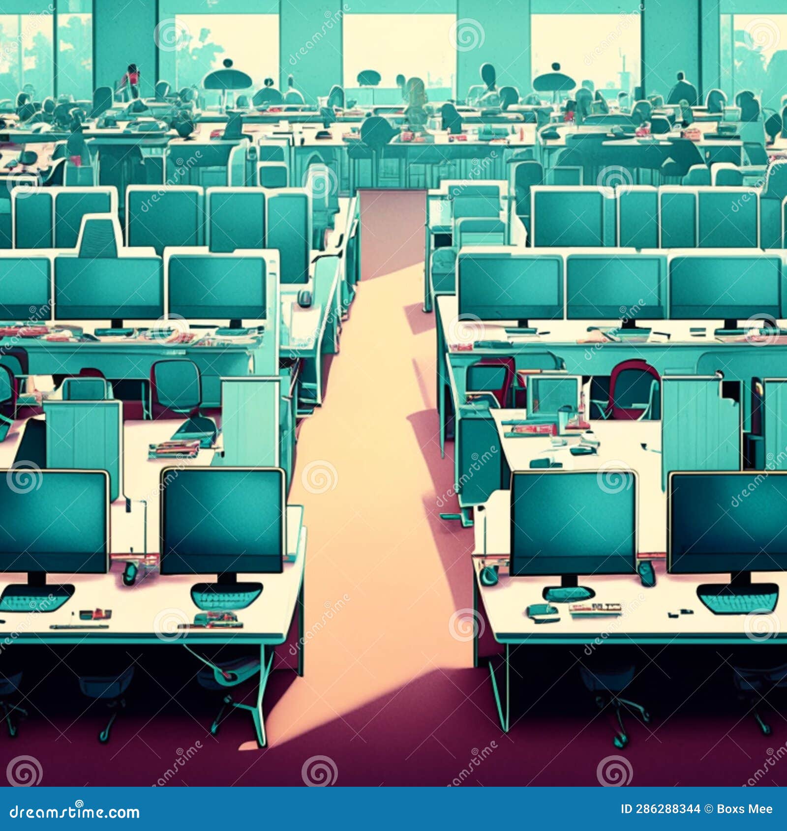 3d Rendering of Empty Computer Room with No People in the Meeting Room Generative AI Stock ...