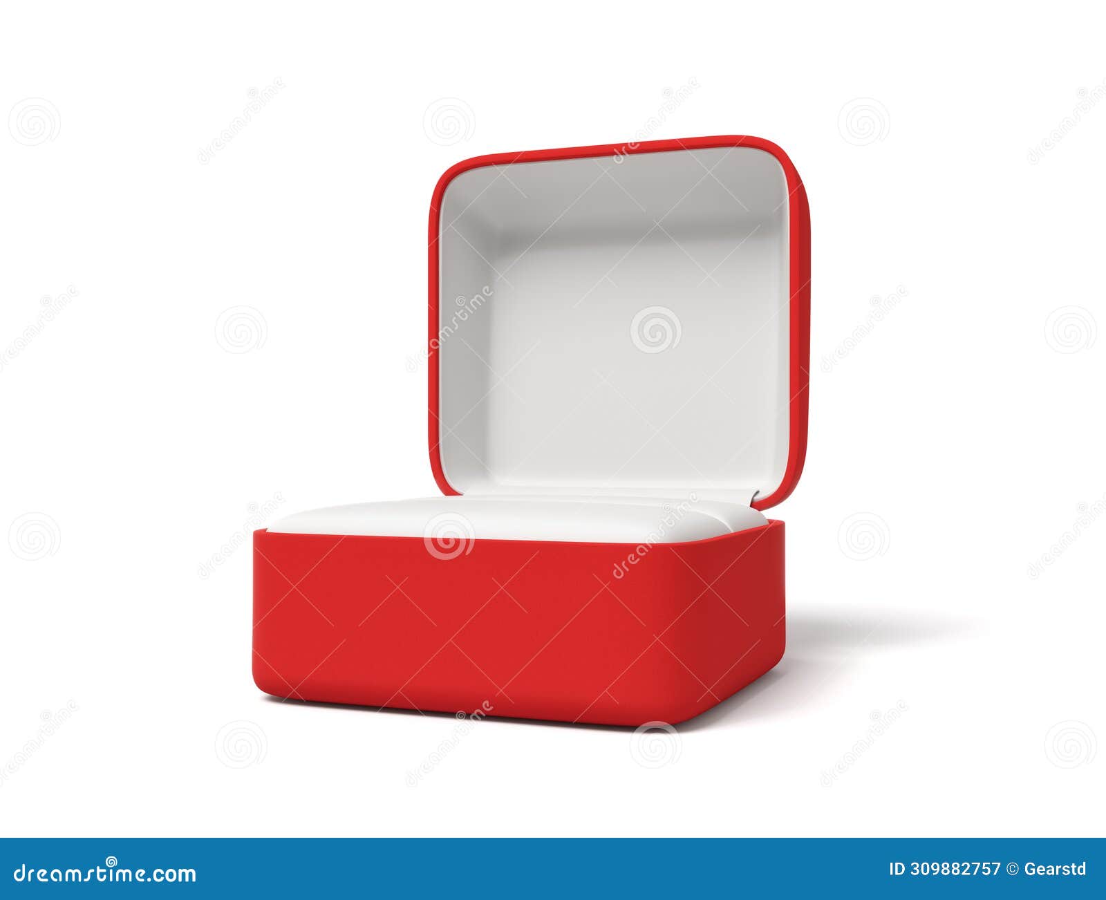 3d Rendering of Empty Engagement Ring Red Box Isolated on White ...