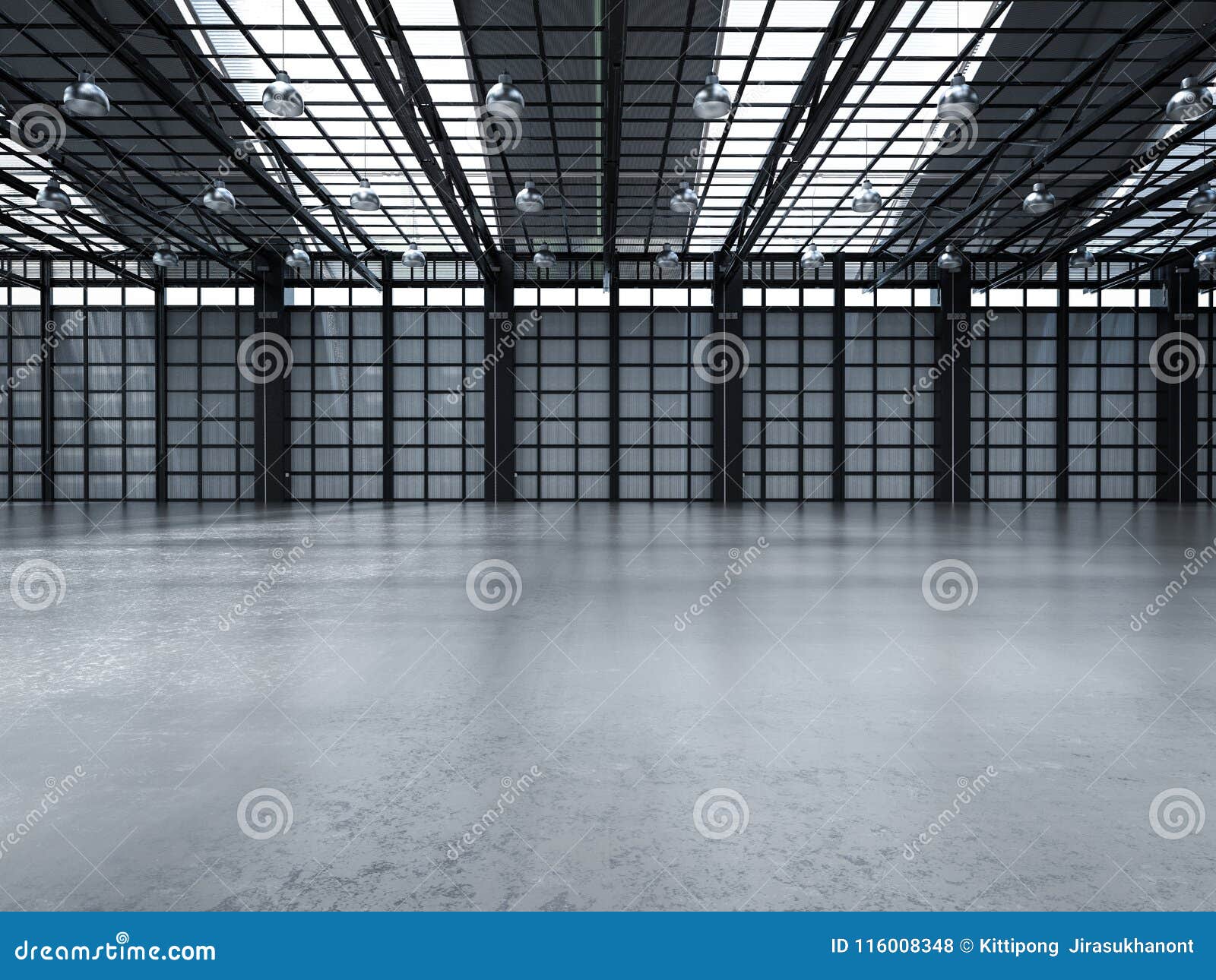 Empty factory interior stock photo. Image of indoor - 116008348