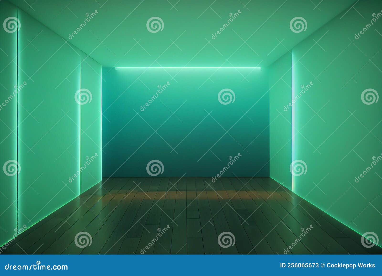 3D Rendering of an Empty Green Room Stock Illustration - Illustration ...
