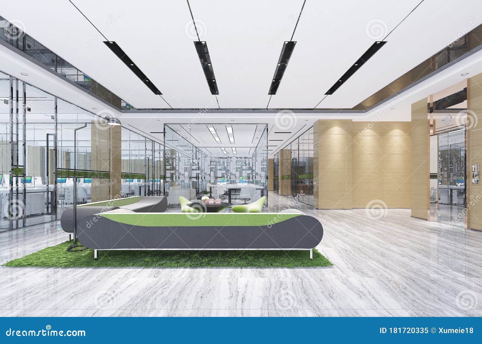 Empty lobby interior stock illustration. Illustration of corridor ...