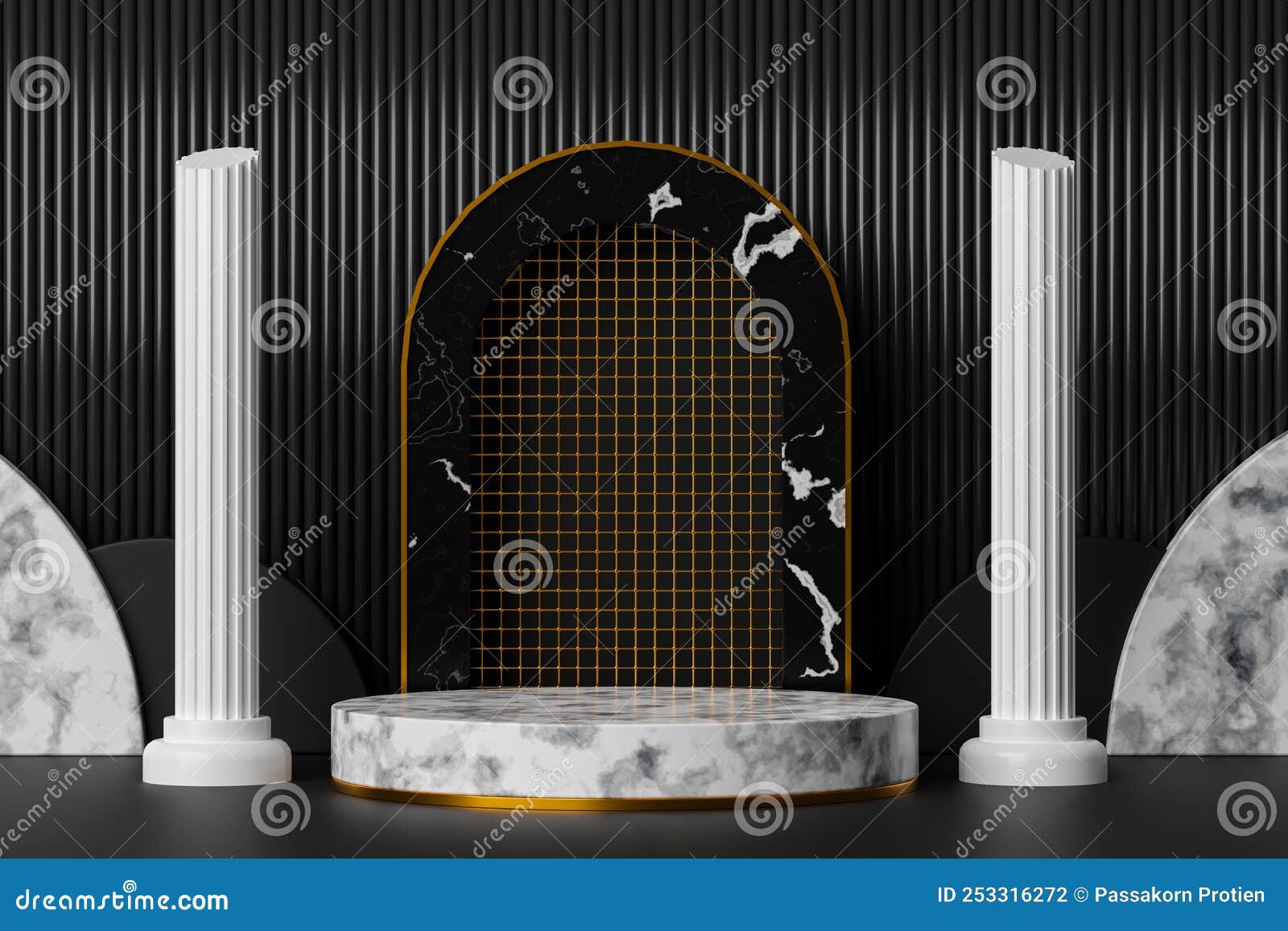 Marble podium 3d render. stock illustration. Illustration of decoration ...