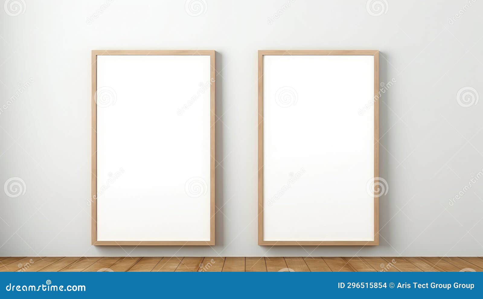 3D Rendering of an Empty Picture Gallery, Border on a White Wall. Stock ...