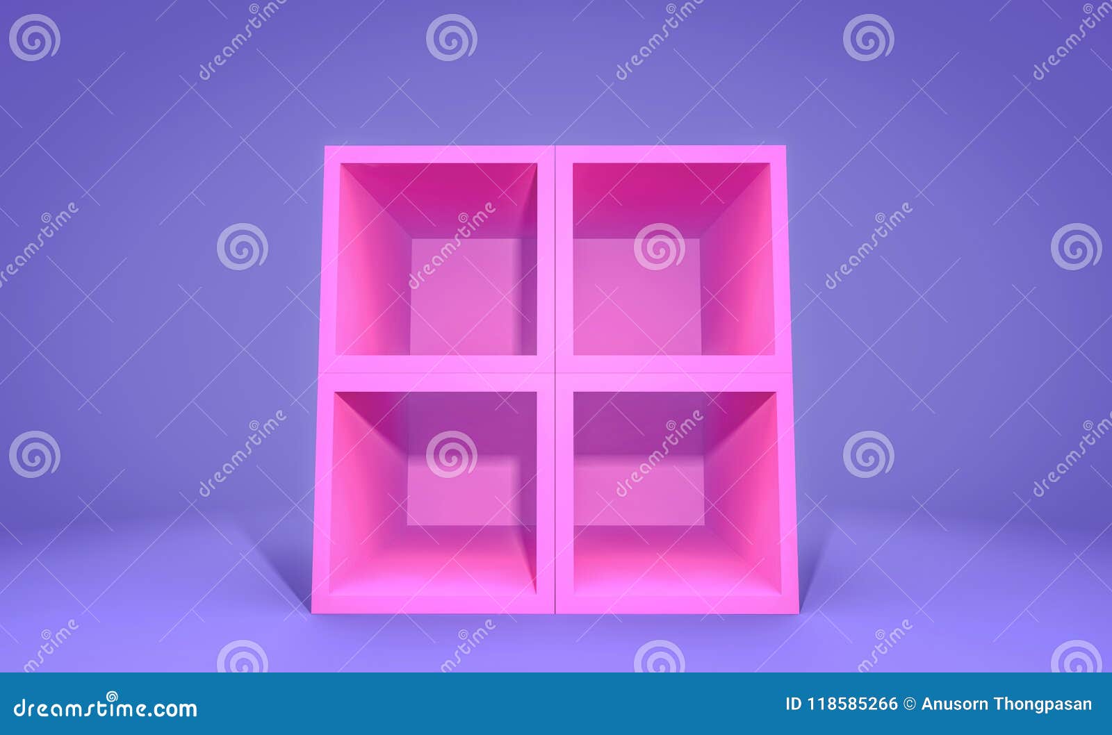 3d Rendering Empty Pink Box on Clear Background,bright Colour Stock ...