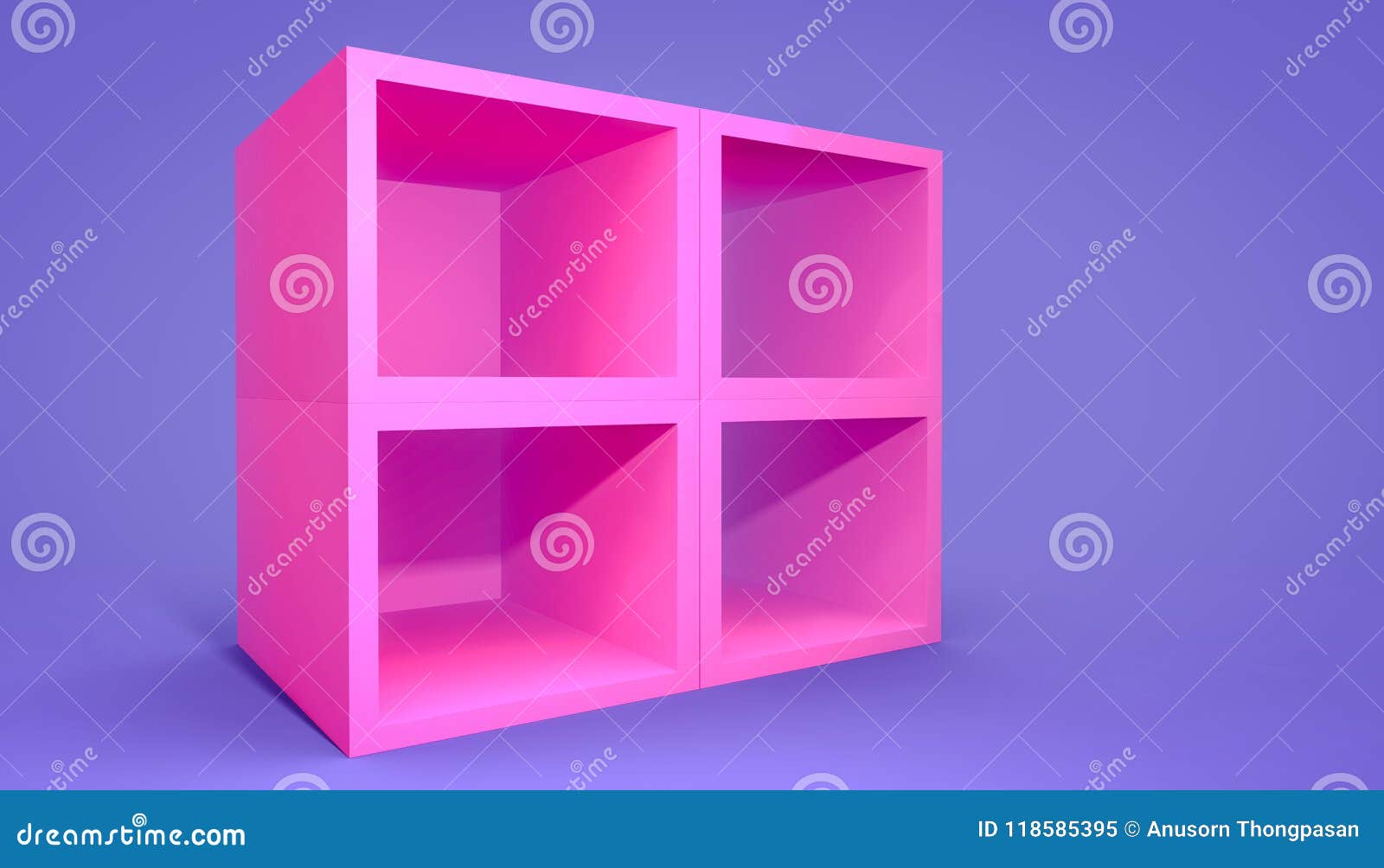 3d Rendering Empty Pink Box on Clear Background,bright Colour Stock ...