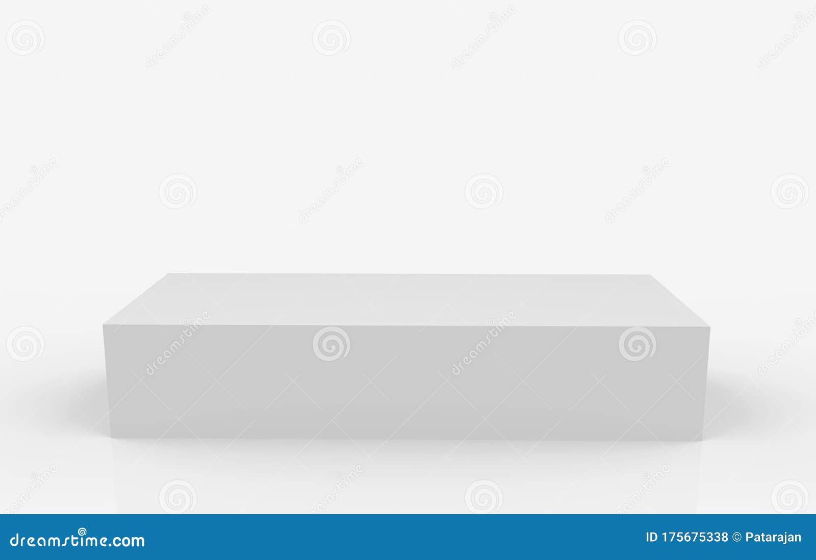 3d Rendering. Empty Rectangle Gray Box Podium Stage on White Background ...