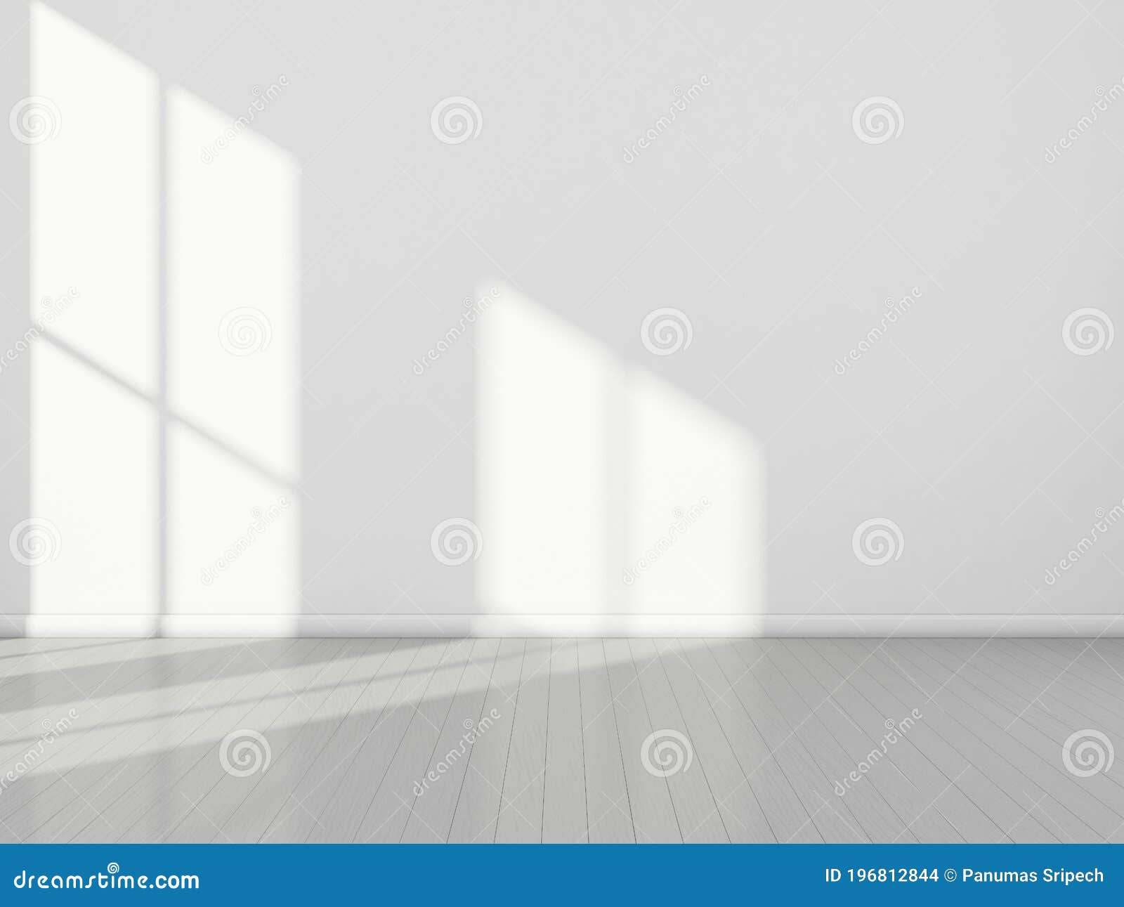3D Rendering of Empty Room with Shadow on Wall Stock Illustration ...