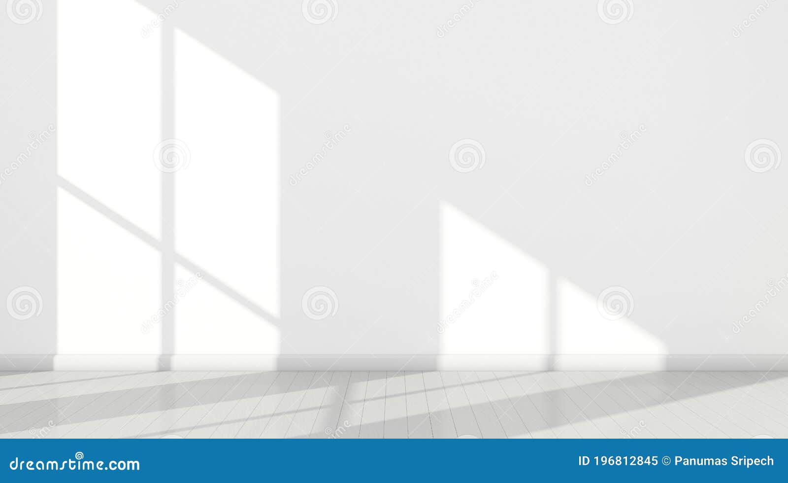 3D Rendering of Empty Room with Shadow on Wall Stock Illustration ...