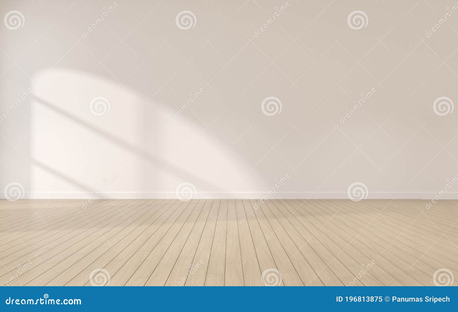 3D Rendering of Empty Room with Shadow on Wall Stock Illustration ...