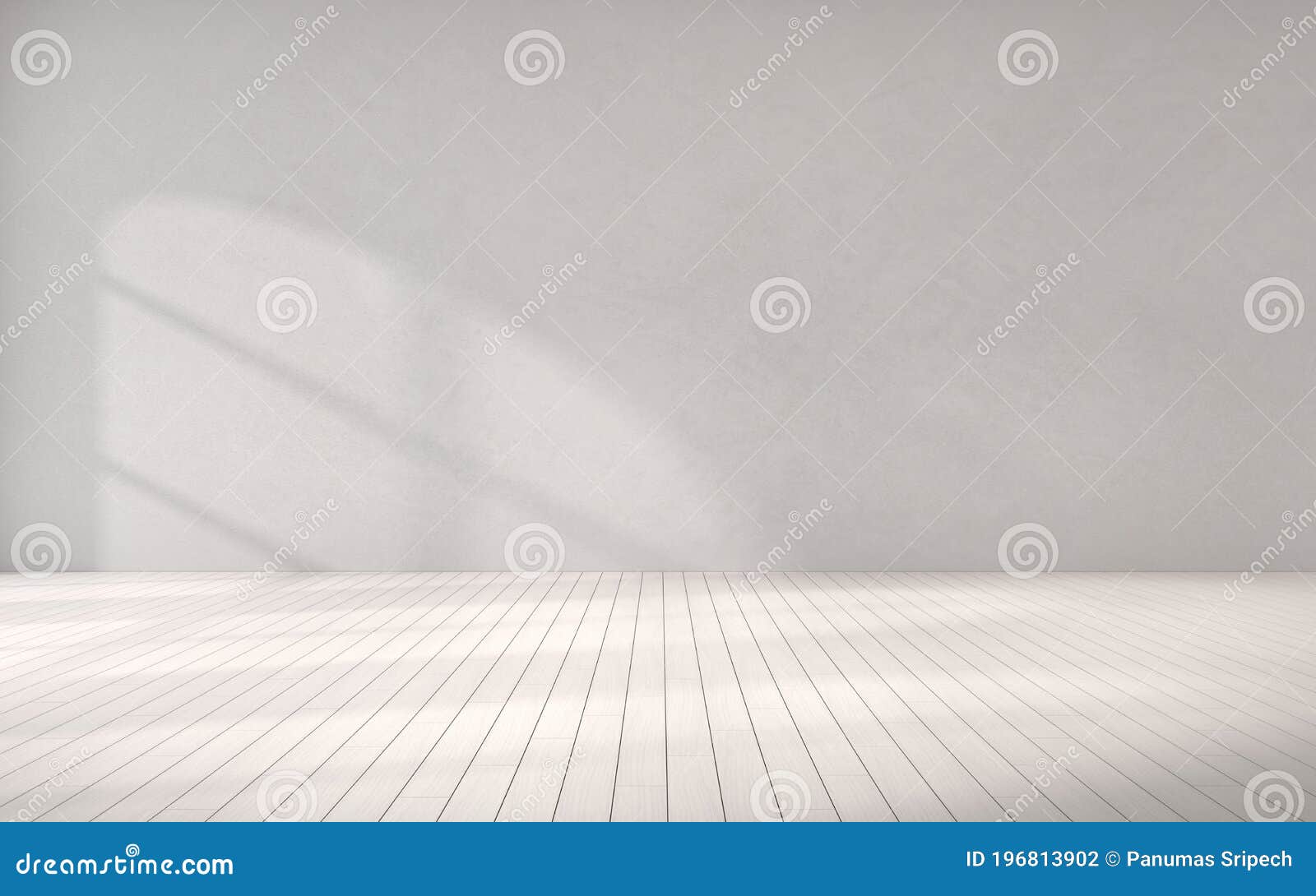 3D Rendering of Empty Room with Shadow on Wall Stock Illustration ...