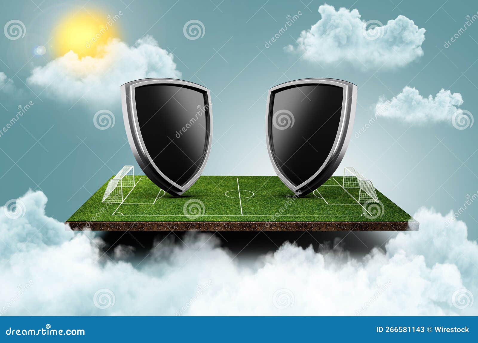 3D Rendering of the Empty Shield Icons for Flags Competing in Cricket ...