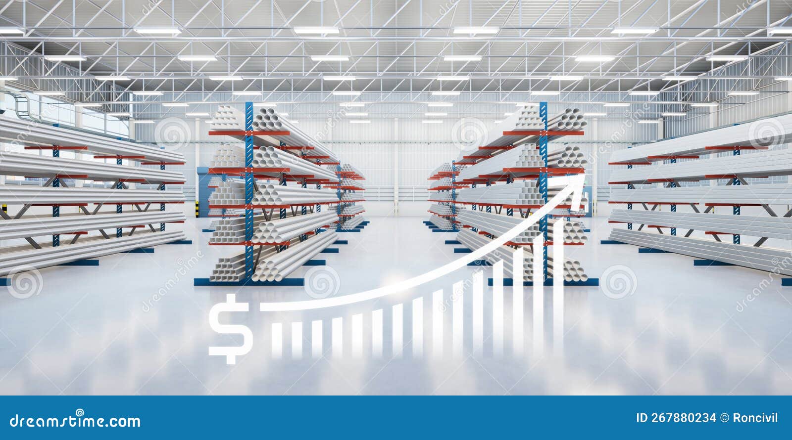 3d Rendering of Empty Space and Floor Outside Showroom Stock ...