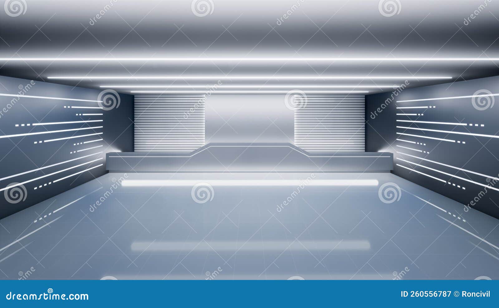 3d Rendering of Futuristic Showroom for Background. Stock Illustration ...