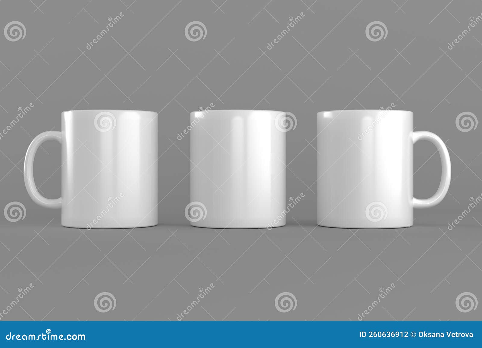 3d Rendering, Empty Sublimation Cups from Different Angles, Mockup for ...
