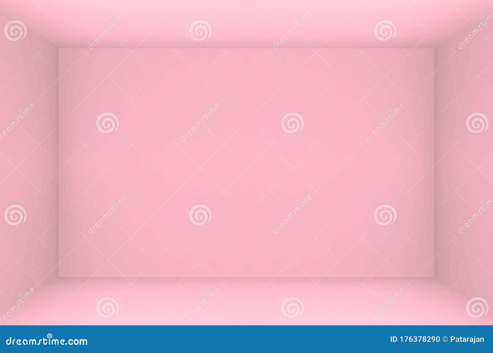 3d Rendering. Empty Sweet Pink Color Rectangle Cube Box Corner Wall ...
