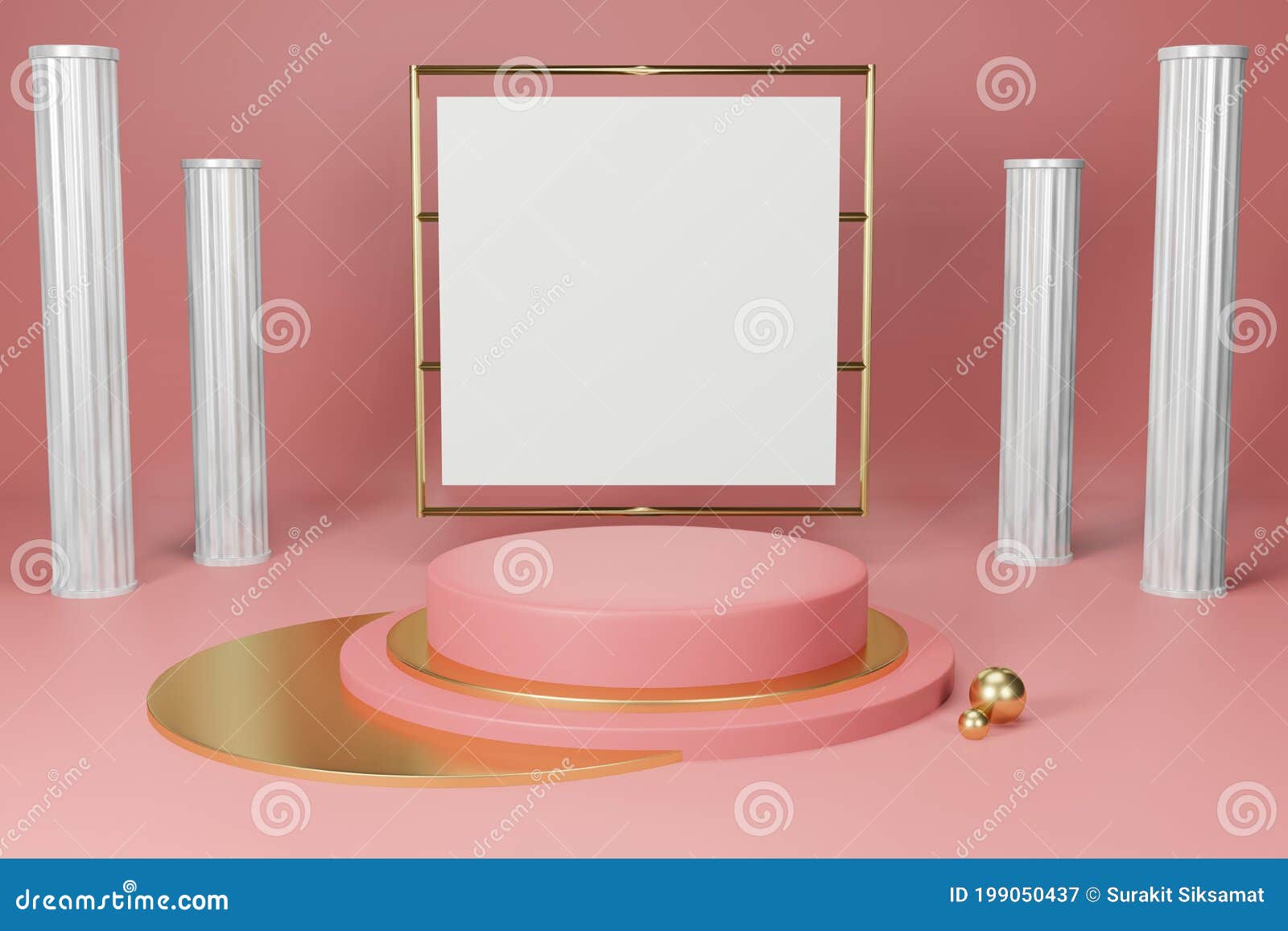 3d Rendering Empty Template Podium Mockup Stock Illustration ...
