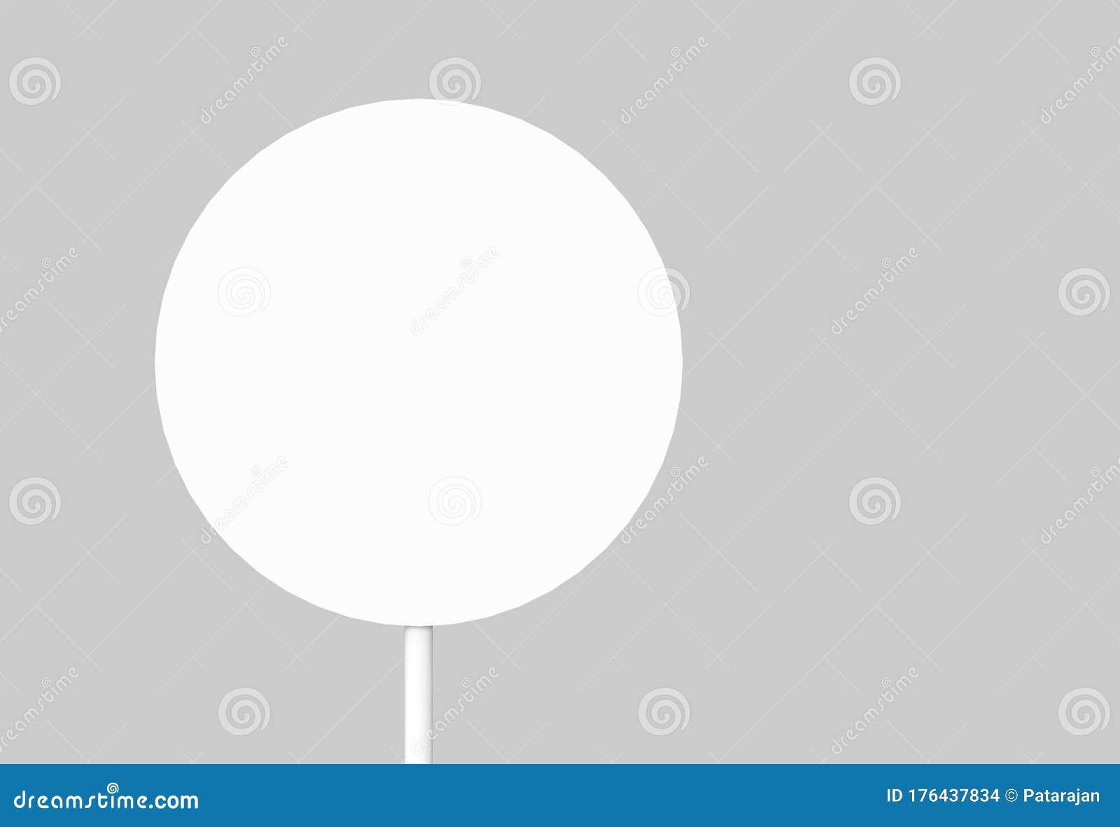 3d Rendering. a Empty White Circle Signboard Isolated on Gray ...