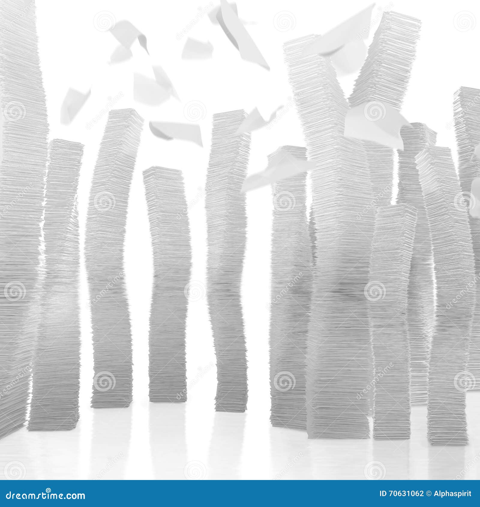 3D Rendering of Endless Bureaucracy Stock Illustration - Illustration ...