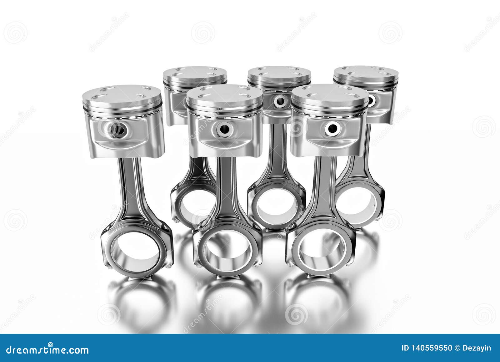 3D Rendering. Engine Piston with Piston Rings Stock Illustration ...
