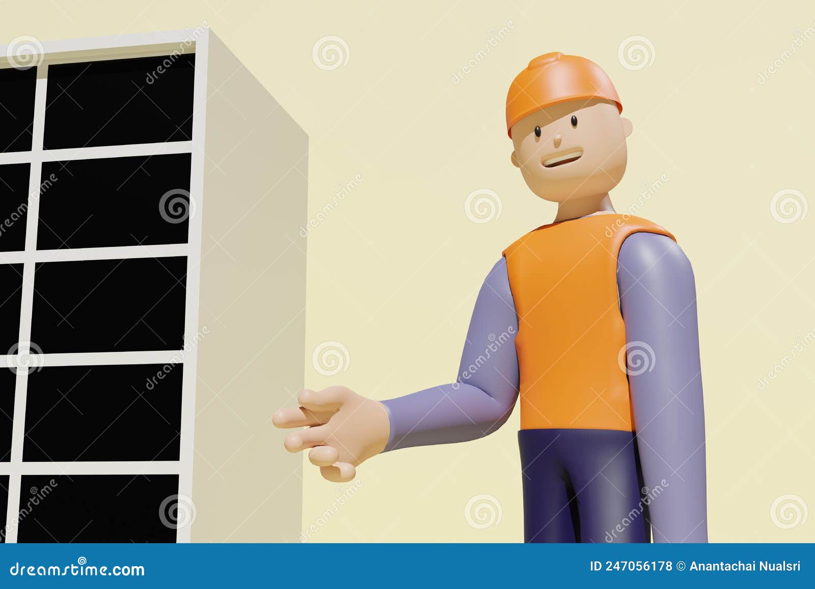 3D Rendering Engineer Characters Superviser Stock Illustration ...