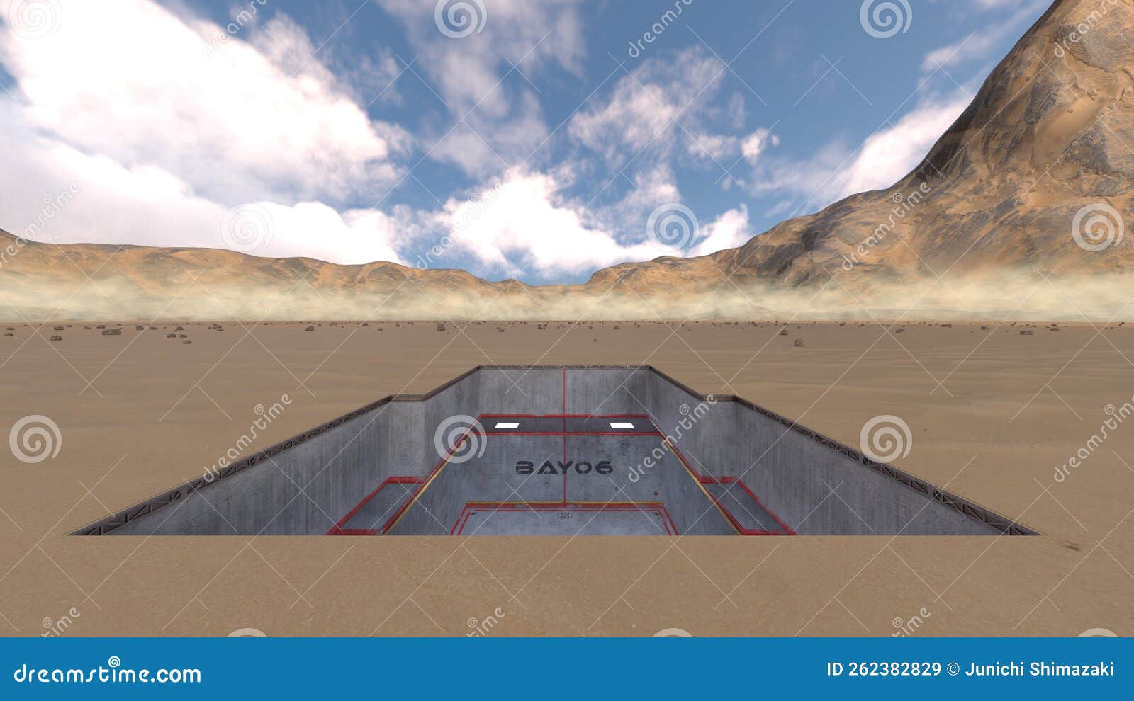 3D Rendering of the Entrance To Underground Base Stock Illustration ...