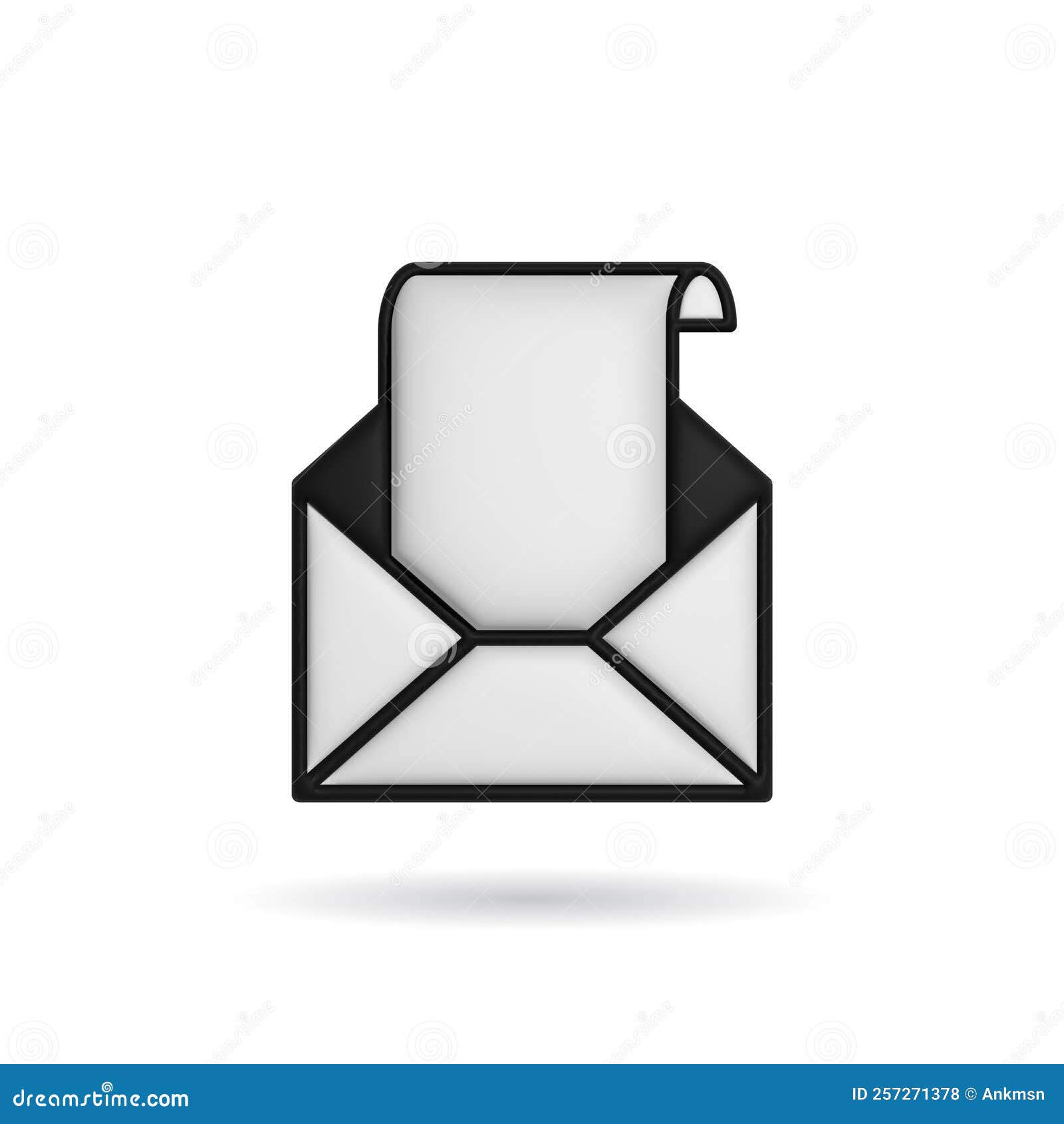 3d Rendering Envelope Mail Icon. Illustration with Shadow Isolated on ...