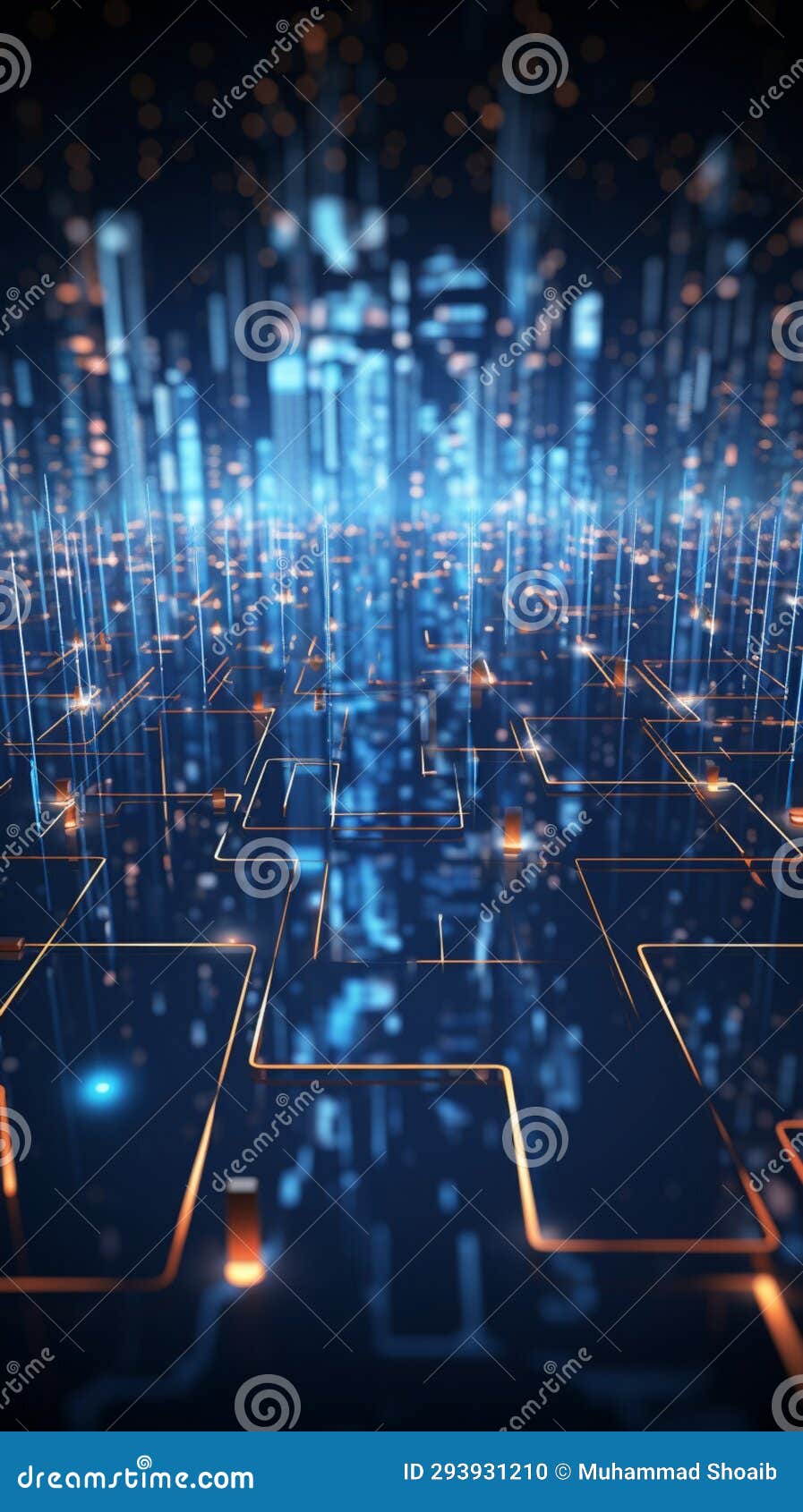 A 3D Rendering Envisions the Dynamic World of Blockchain, Data Flow ...