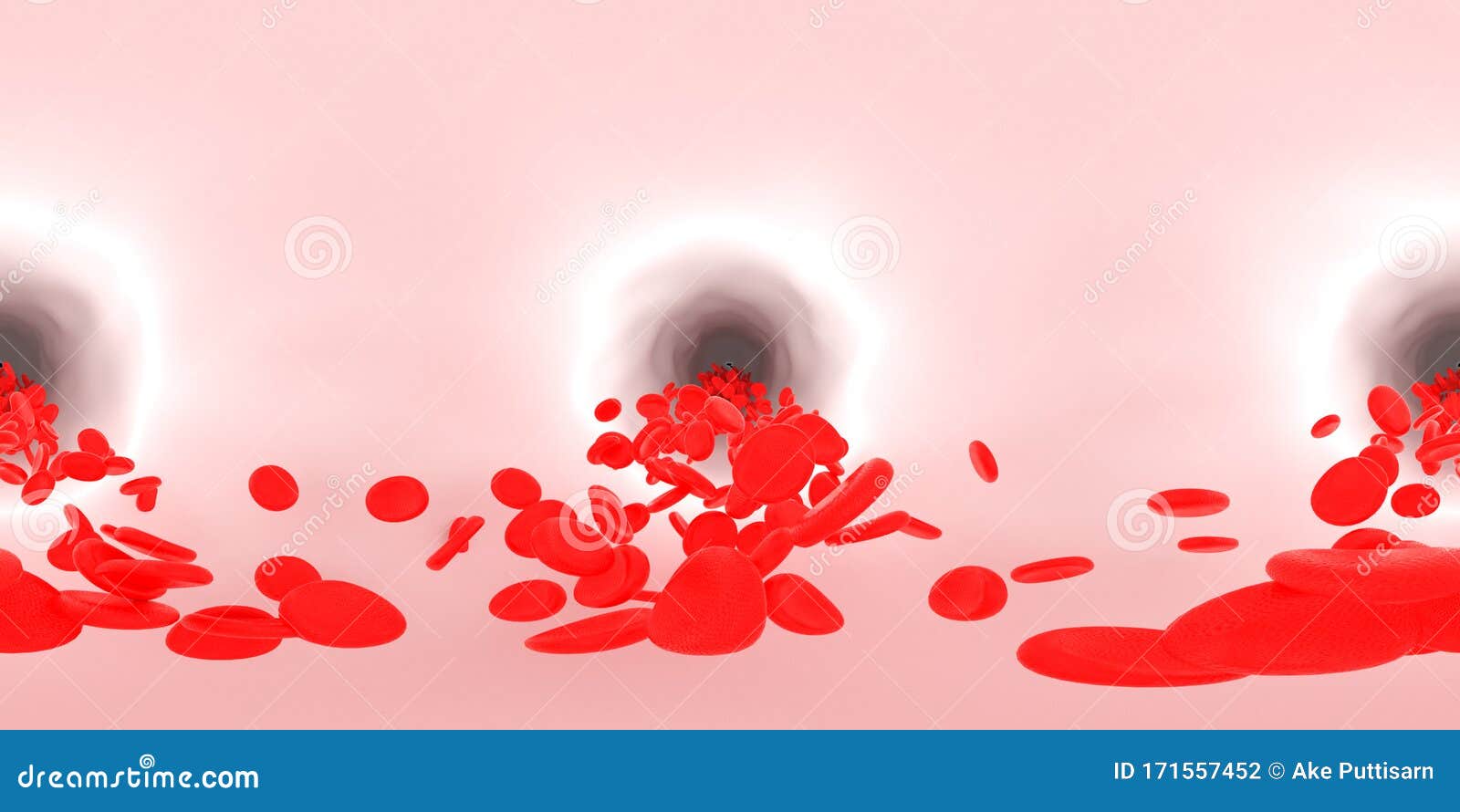 3d Rendering Of Erythrocyte Or Red Blood Corpuscle. Equirectangular 360 ...