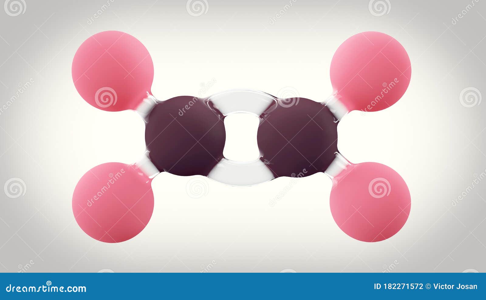 3d Rendering of Ethylene Molecule, Clipping Path Included Stock ...