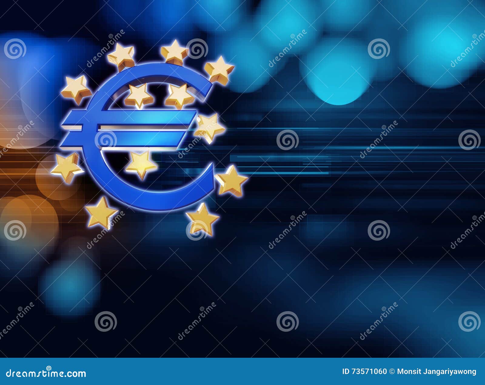 3d Rendering of Euro and European Union Sign Stock Illustration ...