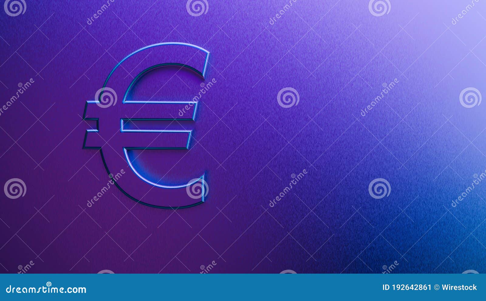 3d Rendering of Euro Sign on a Purple Background Stock Illustration ...