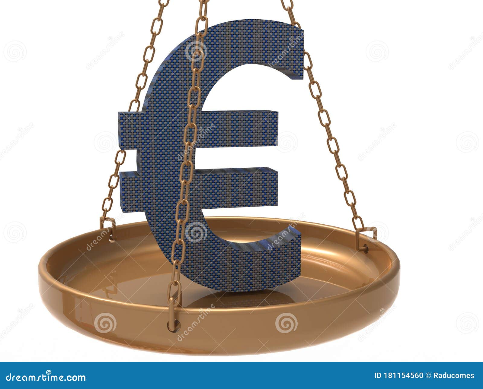 3D Rendering - Euro Symbol on a Weight Scale Stock Illustration ...