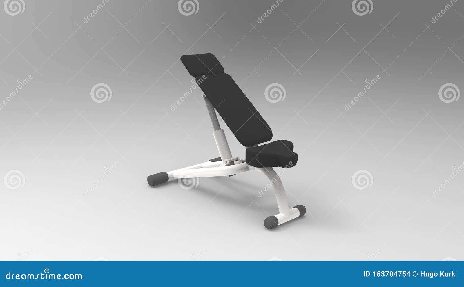 3d Rendering of a Excersise Bench Isolated in Light Studio Background ...