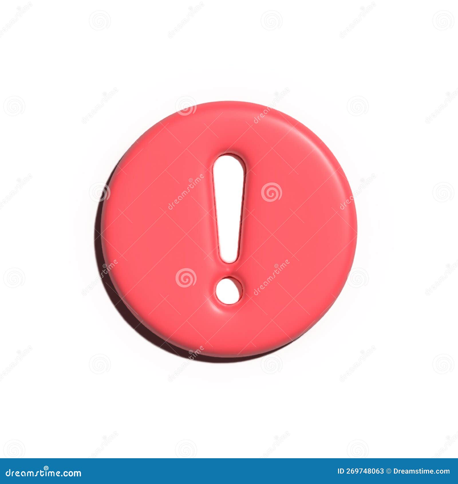 3d Rendering Exclamation Mark in Circle Icon Stock Illustration ...