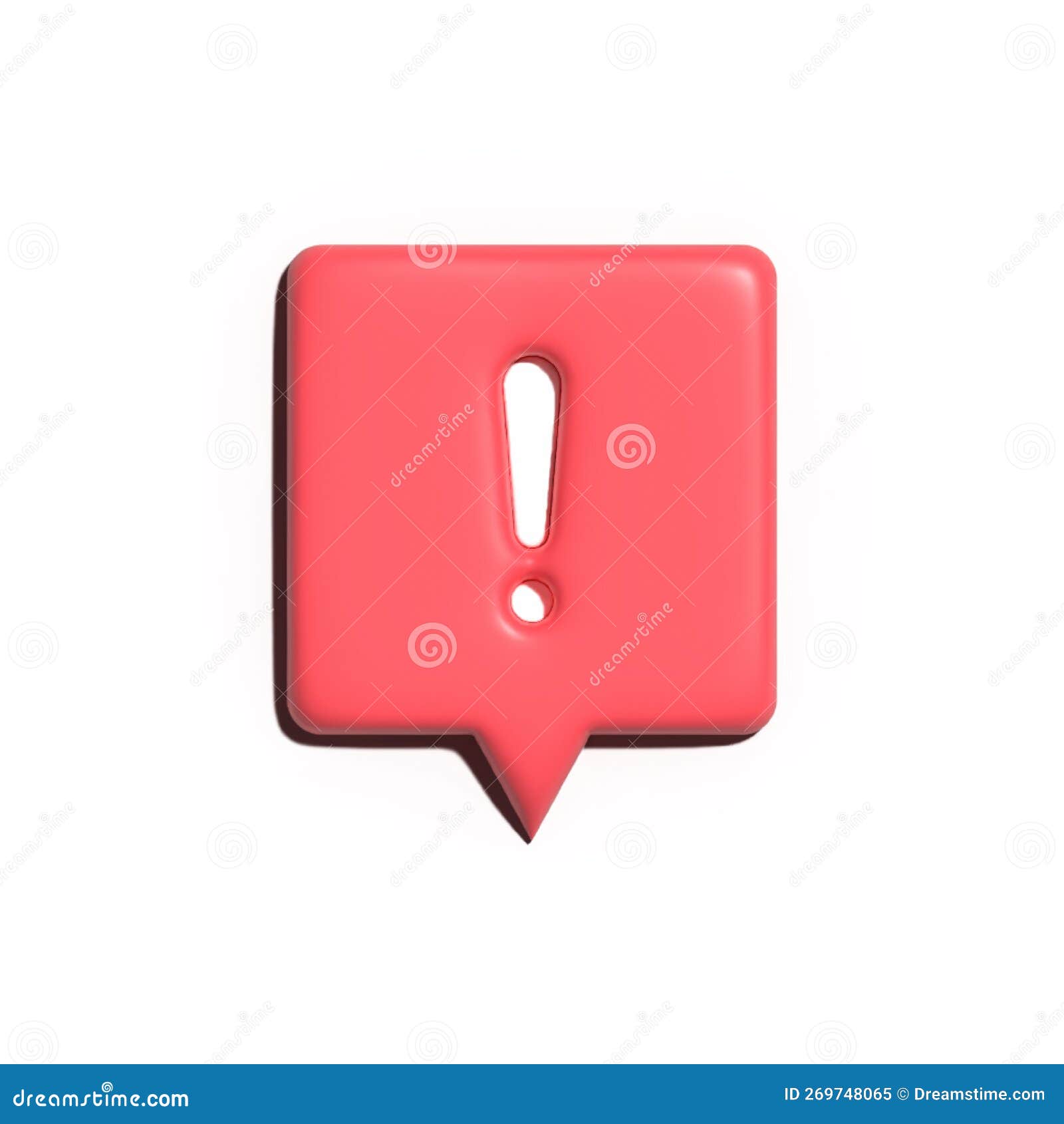 3d Rendering Exclamation Mark in Square Speech Balloon Stock ...