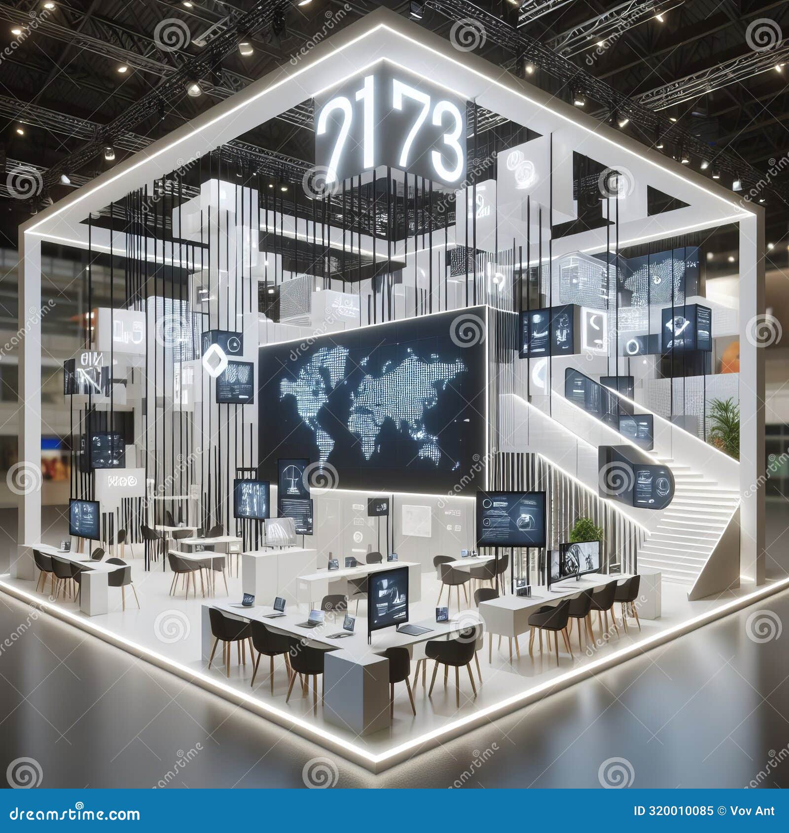 D Rendering for Exhibition Booth Design Producing Realistic a Stock ...